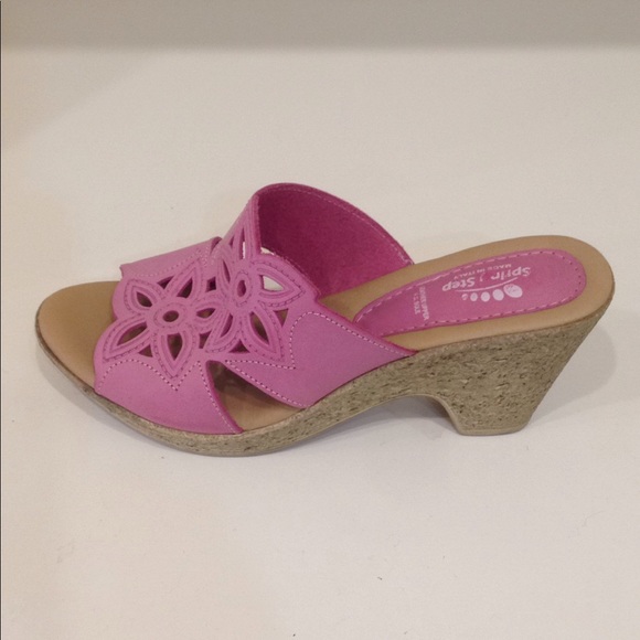 Spring Step | Shoes | Springstep Candy Pink Cutout Flower Leather Slide ...